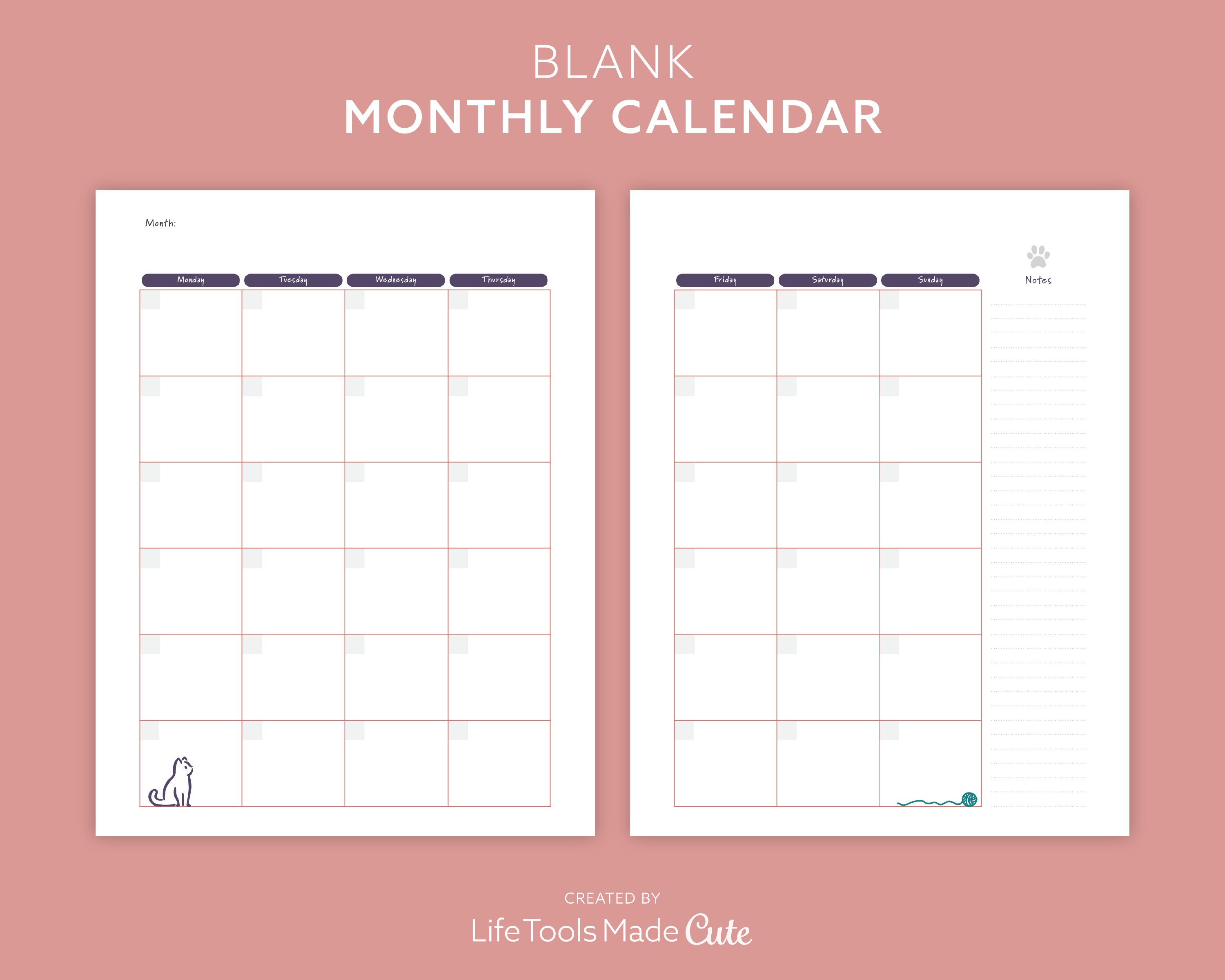 2023-2024 Yearly, Monthly & Weekly Planner, Cozy Cats, Printable ...