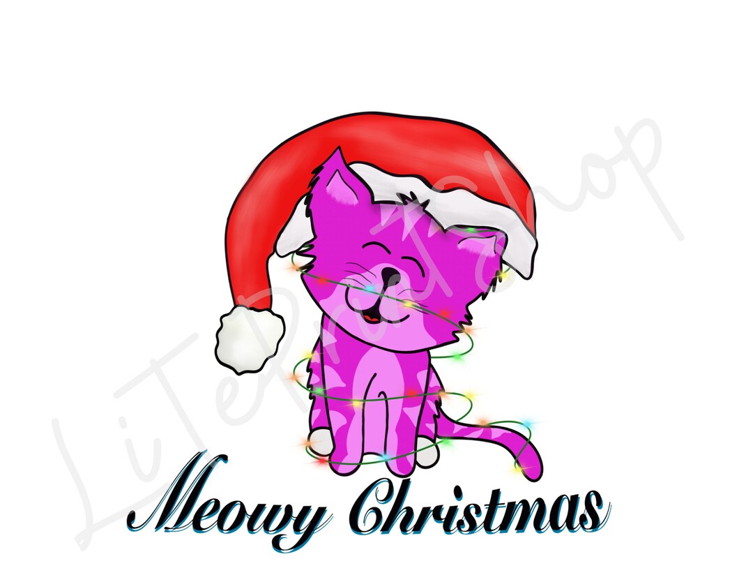 Funny Cat Kitten Meowy Christmas Download File Svg Png Pdf Etsy