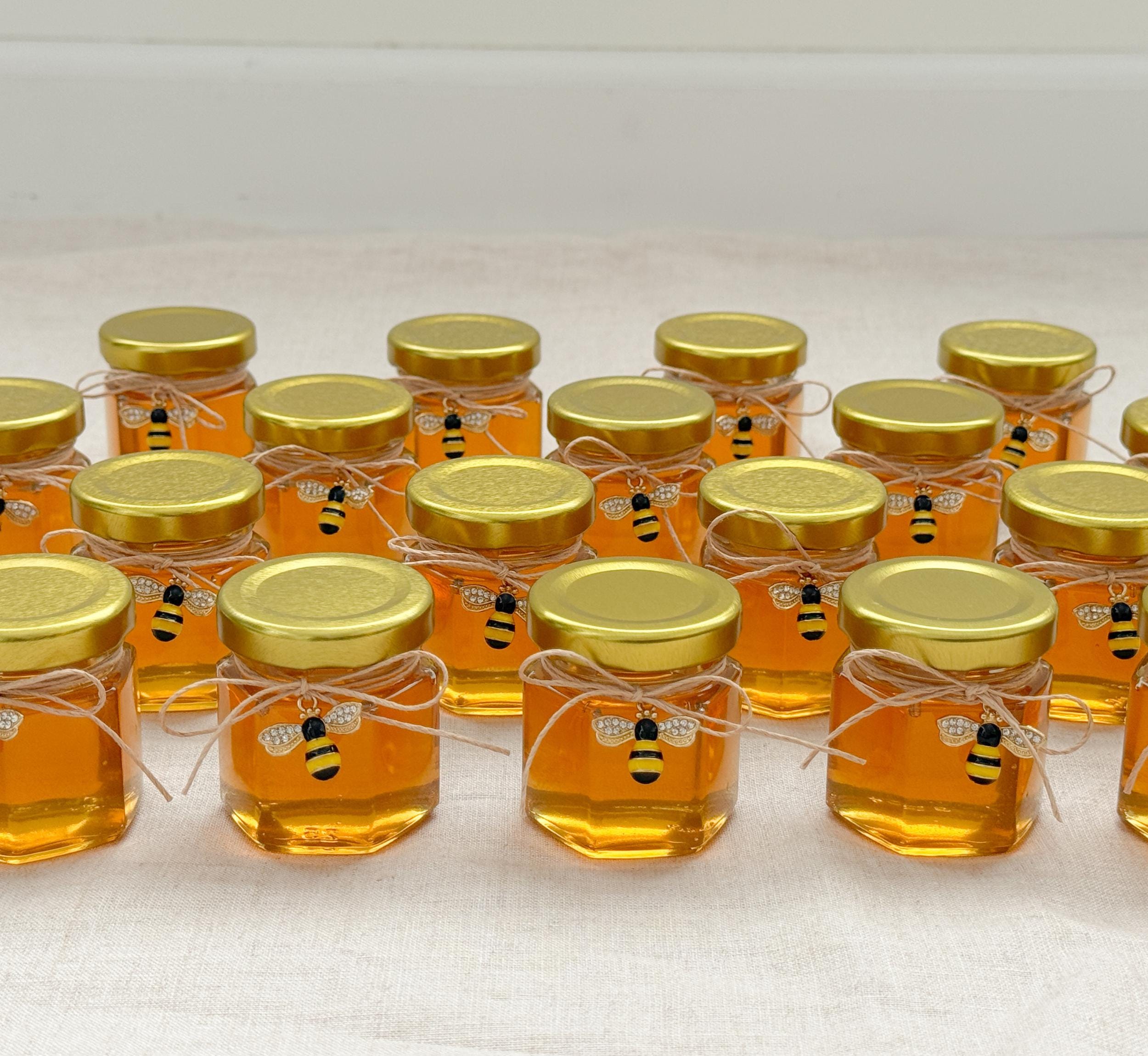 Mini Honey Jar Wedding Favors With Bee Charms,bridal Shower Favors ...