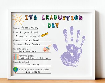 Kids Graduation Keepsake, End of School Questionnaire, Kindergarten ...