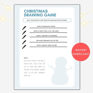 Printable Christmas Drawing Game for Office Holiday Parties or Family ...