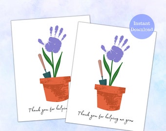 Thank You for Helping Me Grow Handprint Craft Art 1 Flower Hand Baby ...