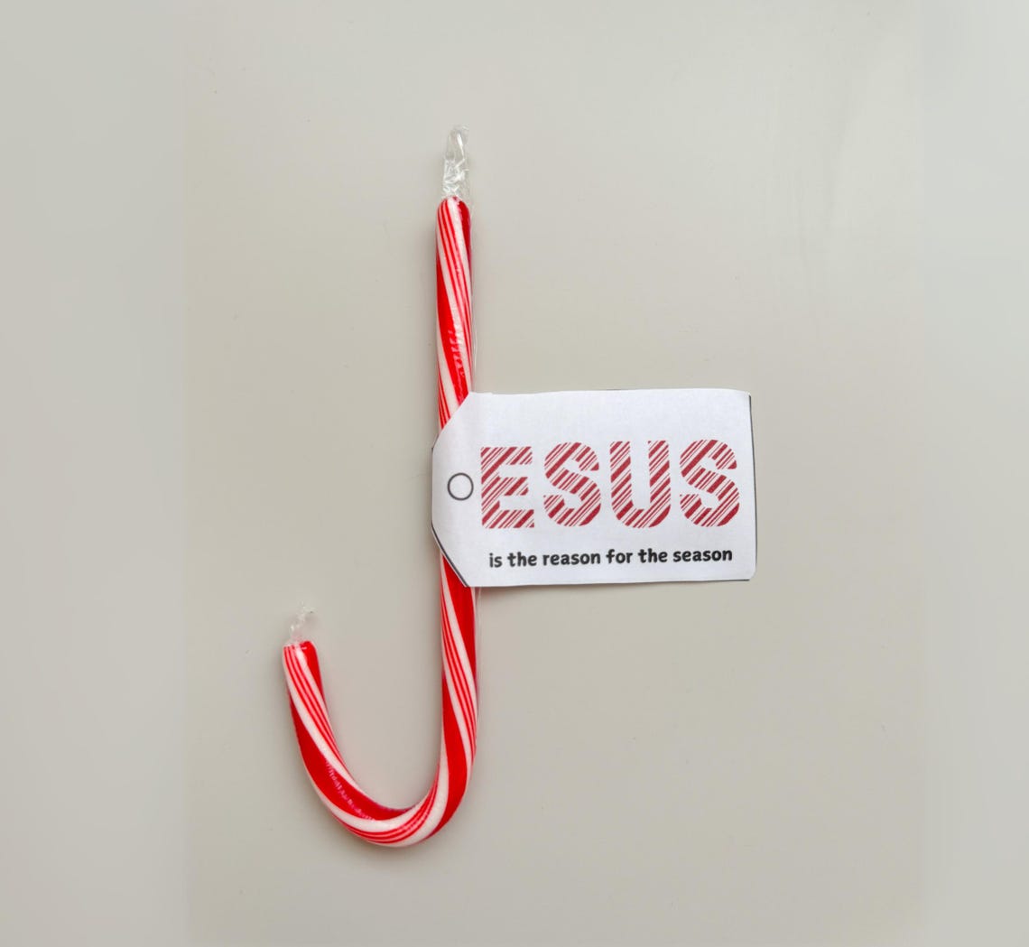 Candy Cane Holder, Classroom Party Favor, Best Gift is Jesus, Christian ...