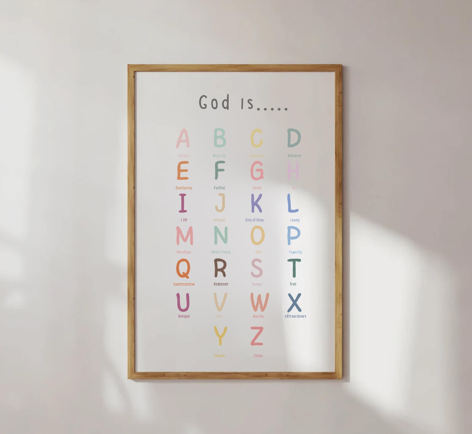 God is A-Z Wall Art Kids, Bible Verse Print, Christian Nursery Decor ...