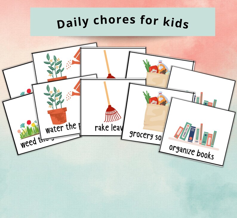 Daily Chore Cards for Kids, Chore, & Routine Cards - Etsy