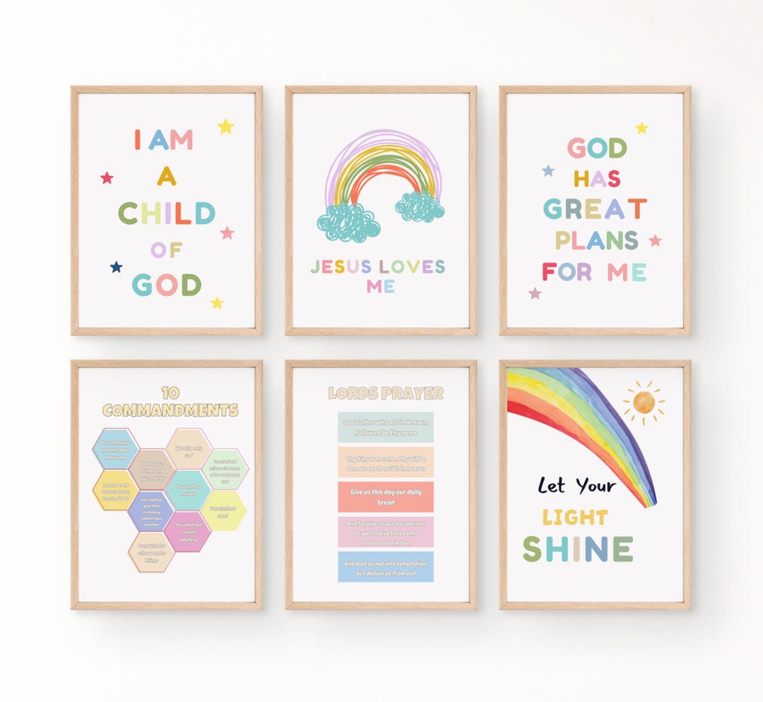 Kids Bible Verse, Scripture Posters, Church, Sunday School Decor ...