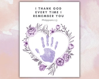Mothers Day Bible Craft, Printable Mom Handprint Art, Christian Sunday ...