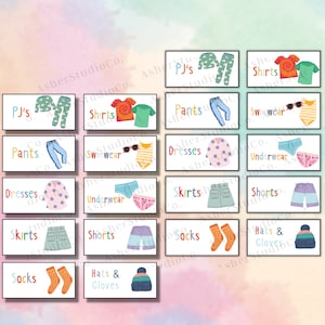 Kids Dresser Drawer Labels, Kids Clothing Storage Stickers ...