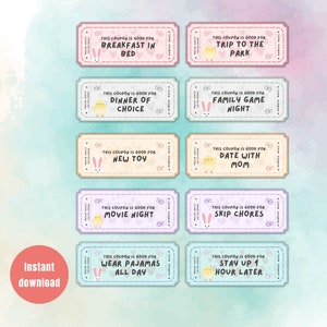 Reward Coupons for Kids , Easters Eggs, Fillable Easter Eggs, Easter ...