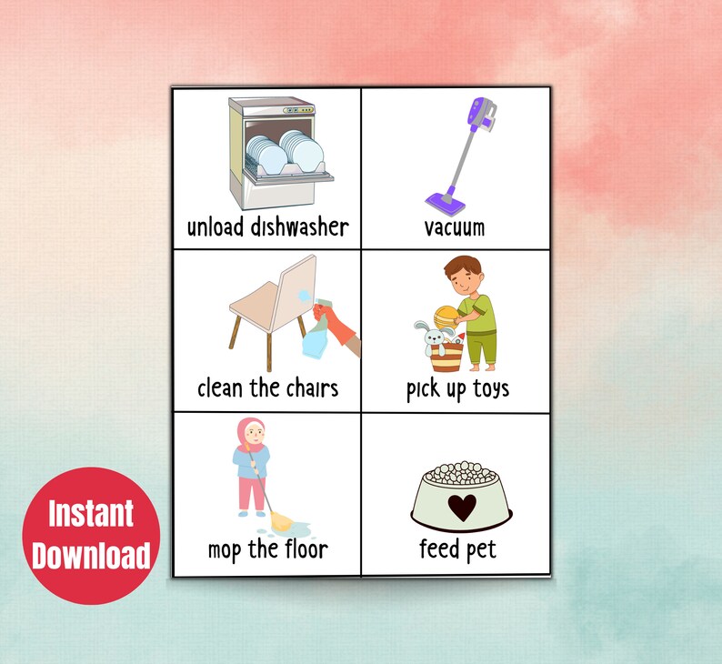 Daily Chore Cards for Kids, Chore, & Routine Cards - Etsy