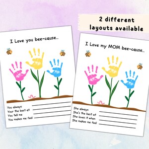 Mother's Day Garden Printable, Kids' Handprint Keepsake, Crafts for Pre ...