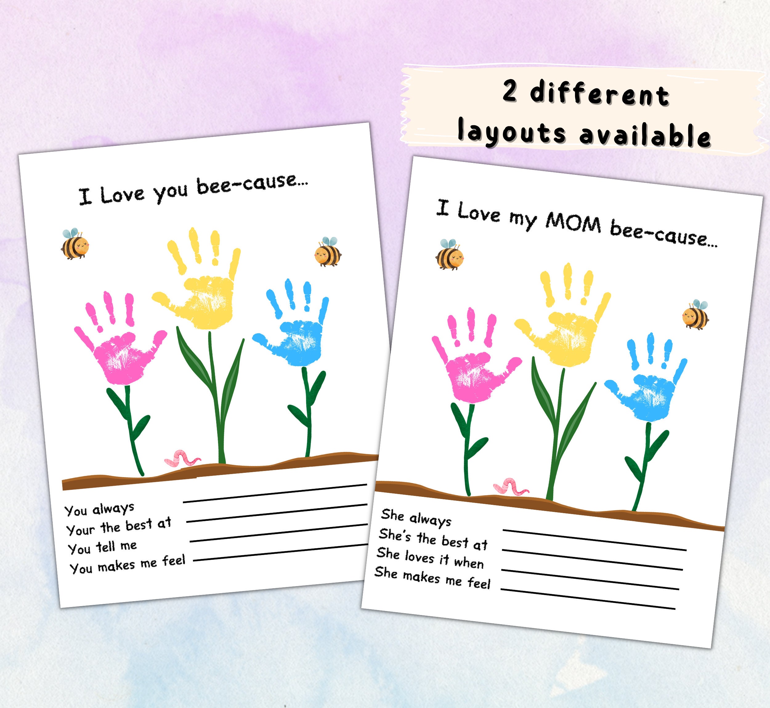 Mother's Day Garden Printable, Kids' Handprint Keepsake, Crafts for Pre ...