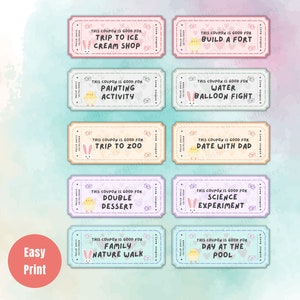 Reward Coupons for Kids , Easters Eggs, Fillable Easter Eggs, Easter ...