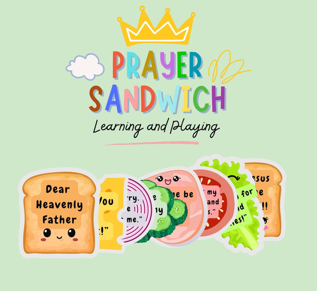 Prayer Sandwich Sunday School Craft, Printable Craft Activity, Prayer ...