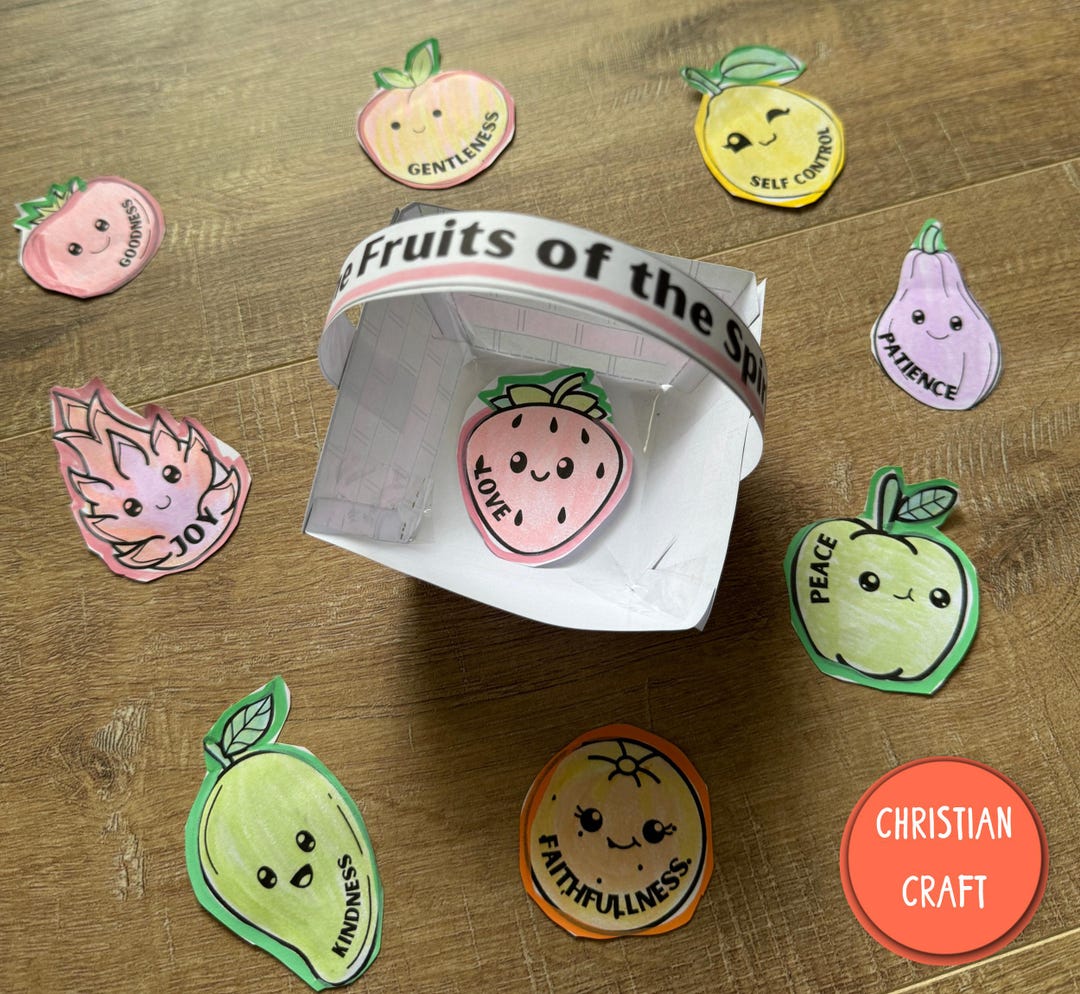 Fruit of the Spirit Bible Craft for Kids, Sunday School Coloring ...