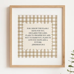 Bible Verse Wall Art, Jeremiah 29:11 Print, Christian Home Decor ...