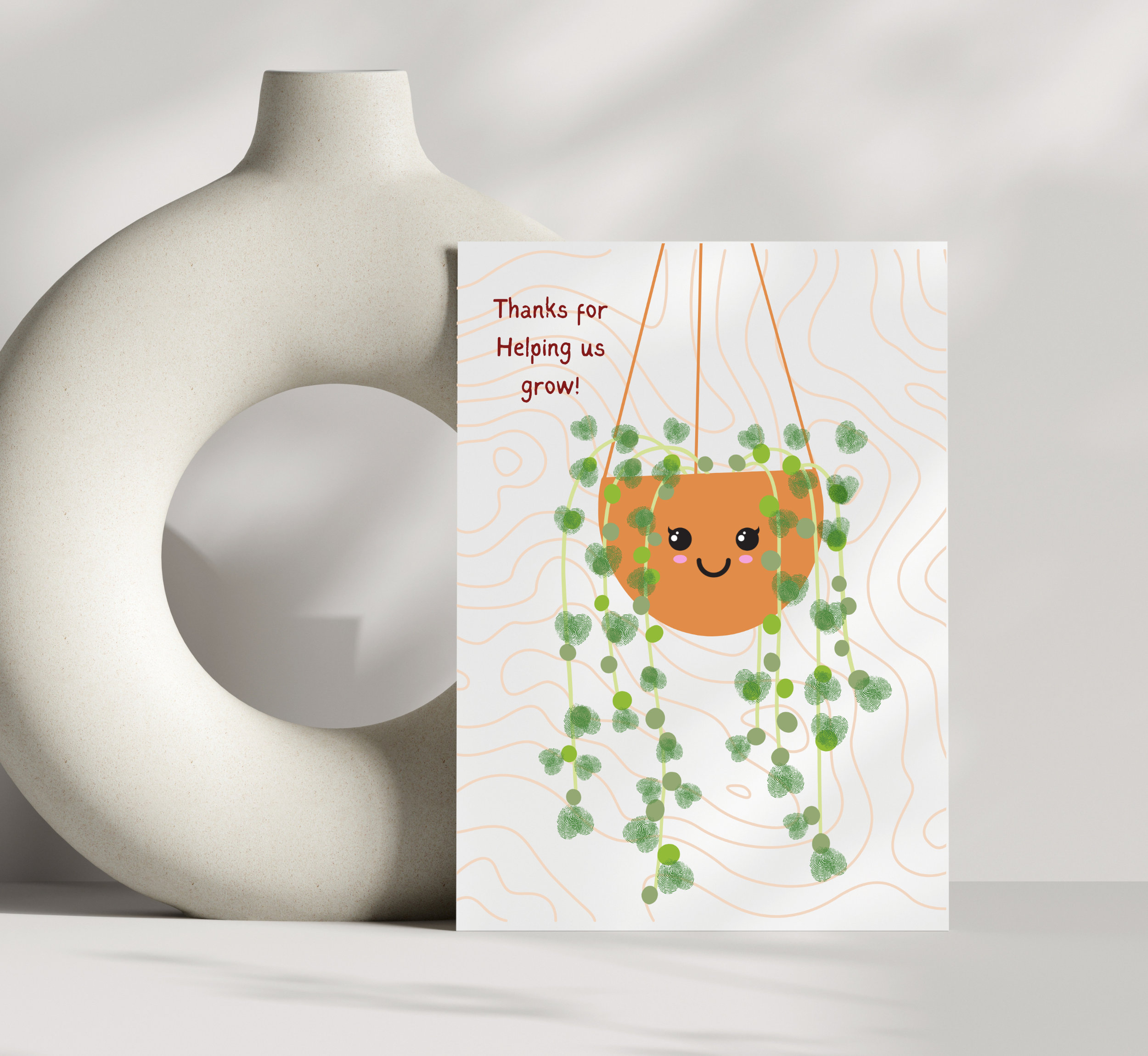 String of Heart Fingerprint Art Succulent Craft Printable Instant ...