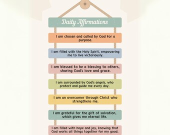48 Biblical Affirmation Cards, INSTANT DOWNLOAD, Bible Verse Cards ...