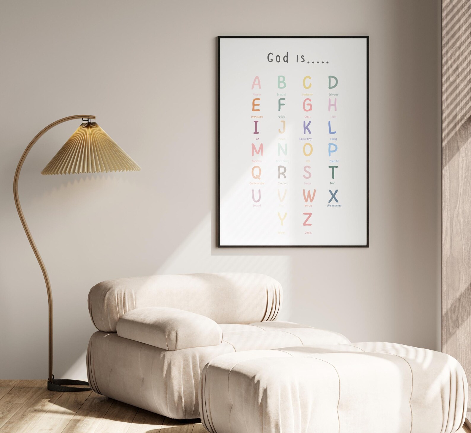 God is A-Z Wall Art Kids, Bible Verse Print, Christian Nursery Decor ...