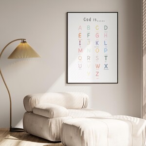 God is A-Z Wall Art Kids, Bible Verse Print, Christian Nursery Decor ...