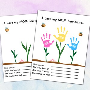 Mother's Day Garden Printable, Kids' Handprint Keepsake, Crafts for Pre ...