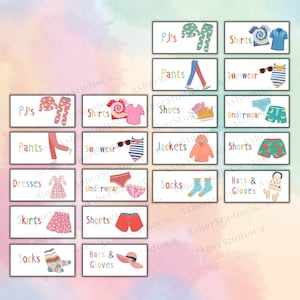 Kids Dresser Drawer Labels, Kids Clothing Storage Stickers ...