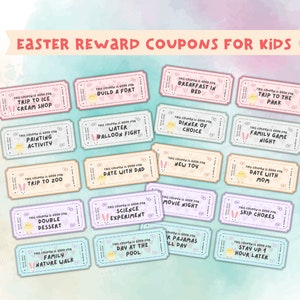 Reward Coupons for Kids , Easters Eggs, Fillable Easter Eggs, Easter ...