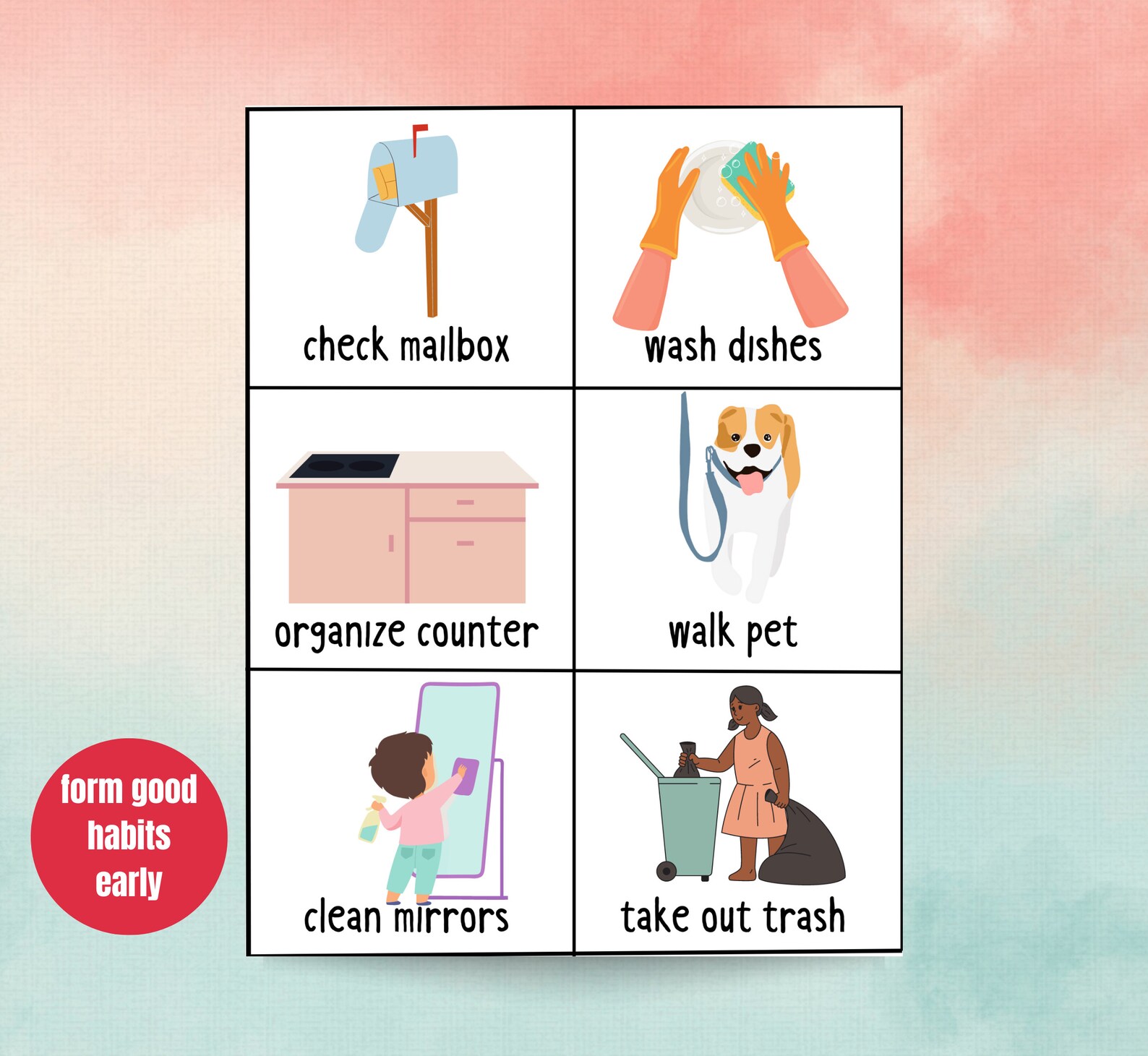Daily Chore Cards for Kids, Chore, & Routine Cards - Etsy