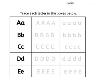 Printable Tracing Activity Digital Download Alphabet Tracing Worksheets ...