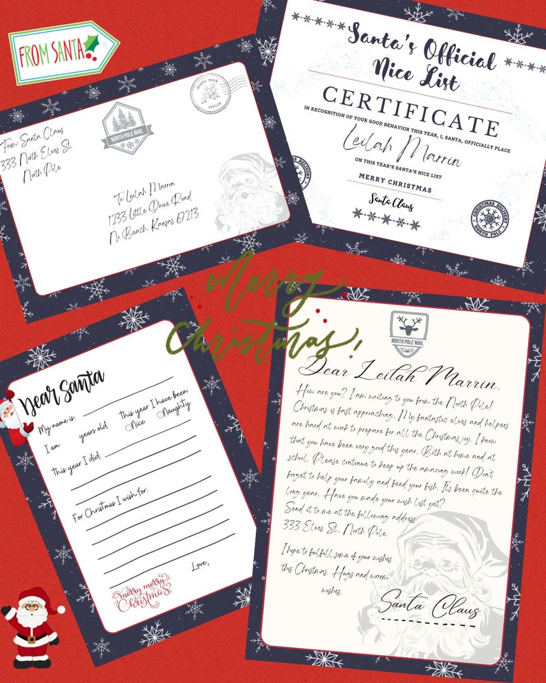 Personalized Santa Letter Set - Etsy