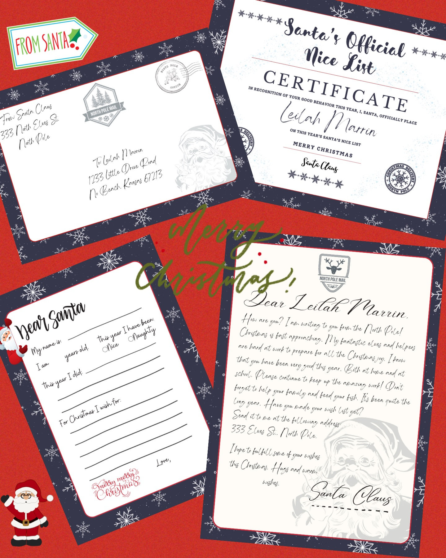 Personalized Santa Letter Set - Etsy