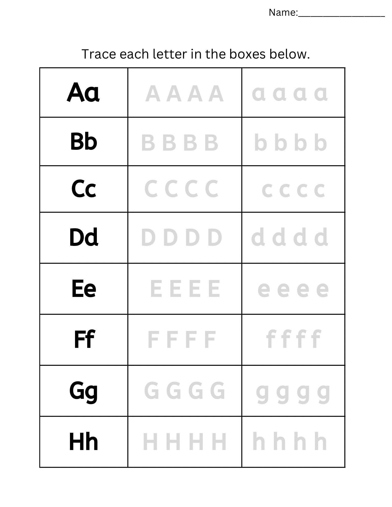 Alphabet Tracing Worksheets Printable - Etsy