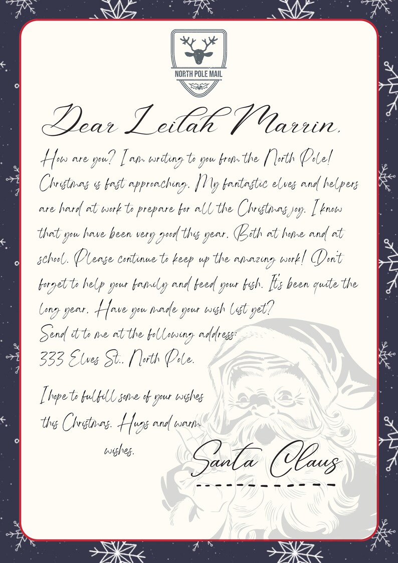 Personalized Santa Letter Set - Etsy