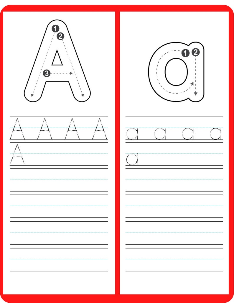 Alphabet Tracing Worksheets - Etsy