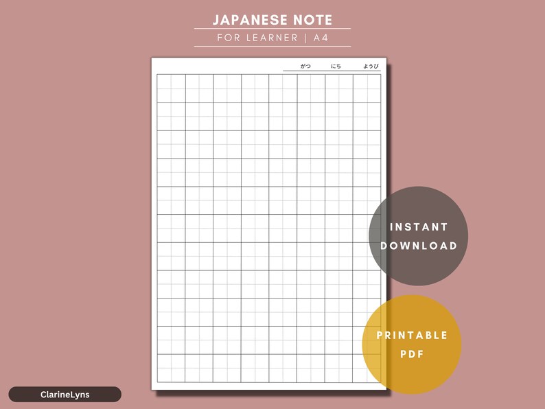 JAPANESE NOTE for Learners, Great for Students, College, University and ...