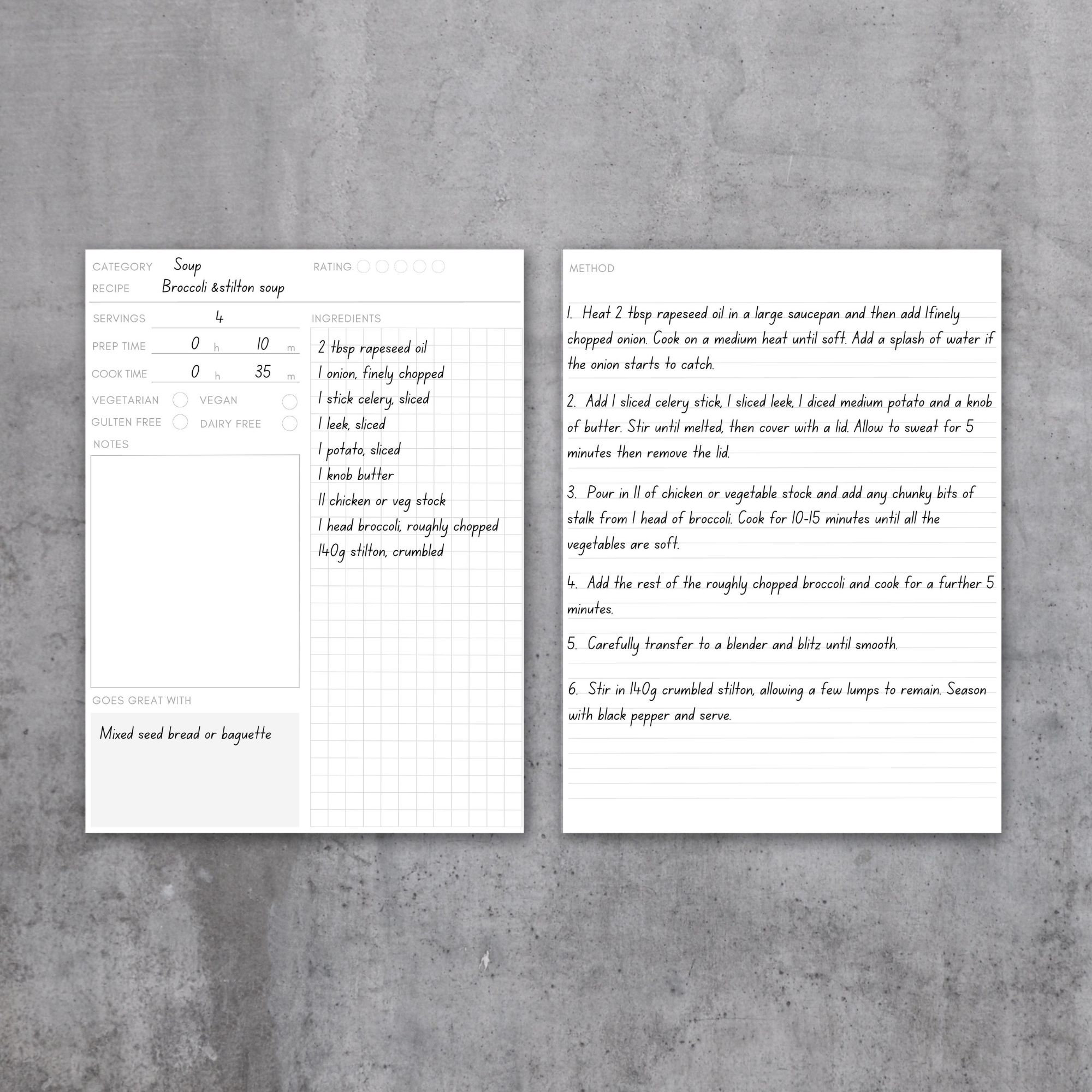 PRINTABLE Recipe Book Template, Minimal, Clean & Simple Template, 8 ...