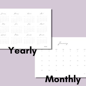 Printable 2024 Calendar Landscape Minimalist Monthly - Etsy