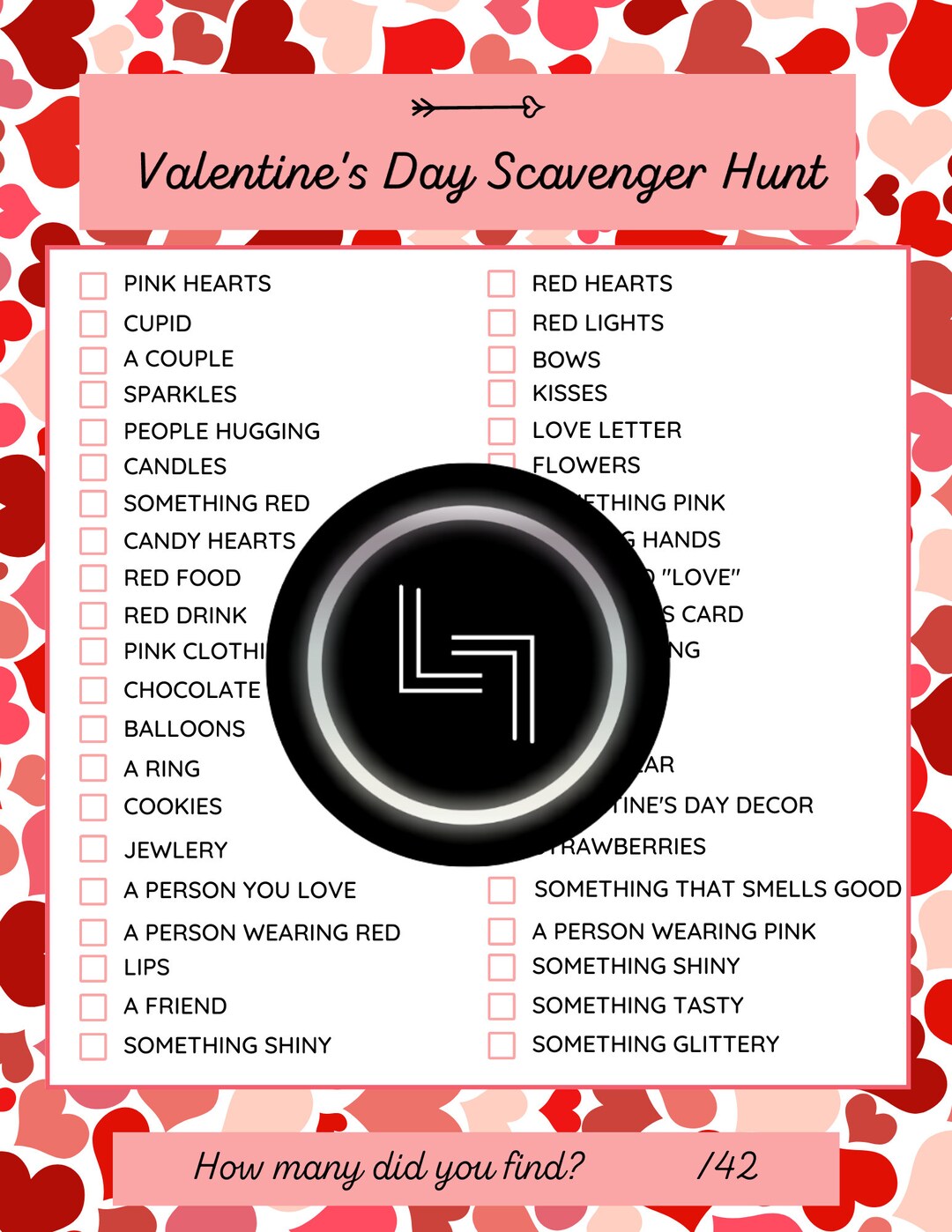 VALENTINE'S DAY SCAVENGER Hunt for Kids, Adults, Couples | Digital ...