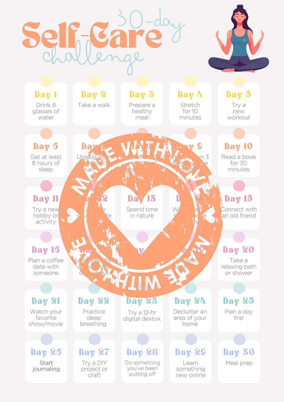 Self Care 30-day Challenge | Digital Download | Fun & Easy Spiritual ...