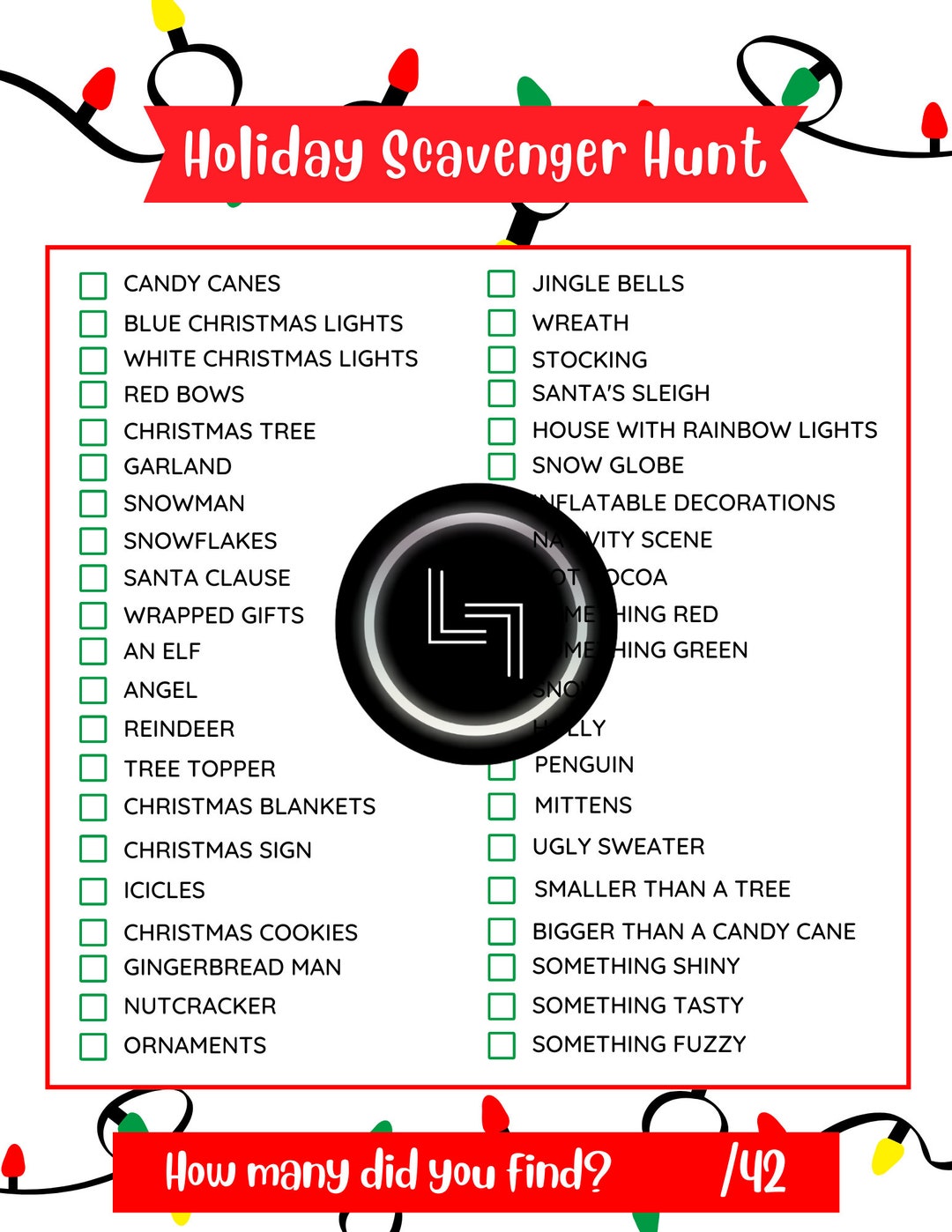 Christmas Scavenger Hunt | Holiday Family Party Game (digital Download ...