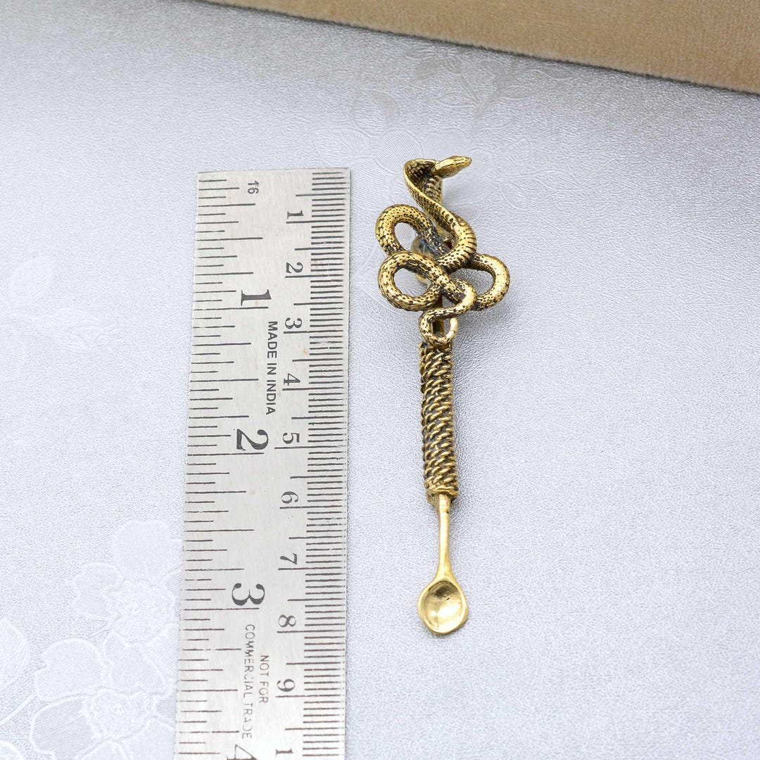 Handmade Brass Ear Pick, Snake, Vintage Ear Spoon ,creative Keyring Ear ...