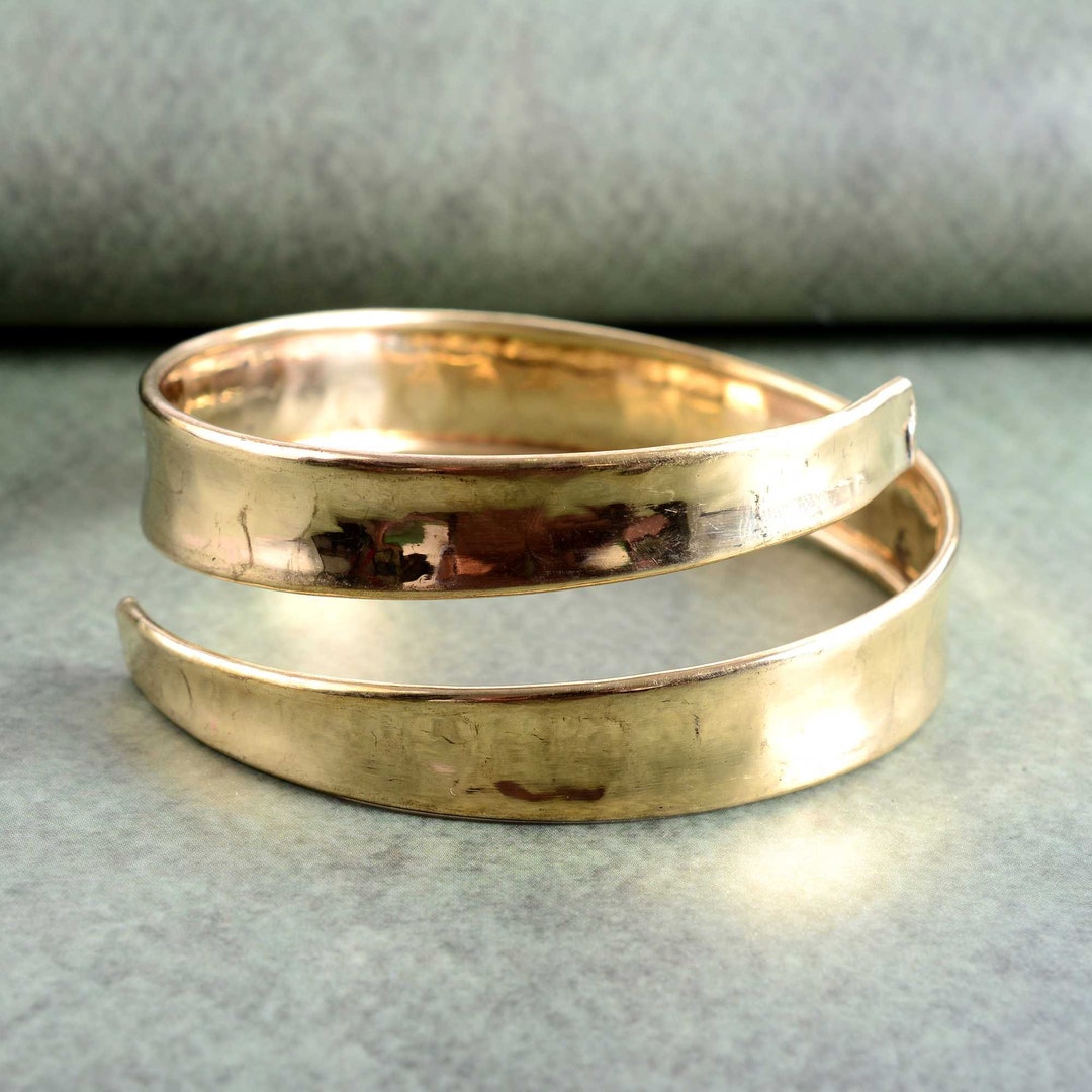 Gold Upper Arm Cuff - Gold Arm Band Made of Brass - Etsy