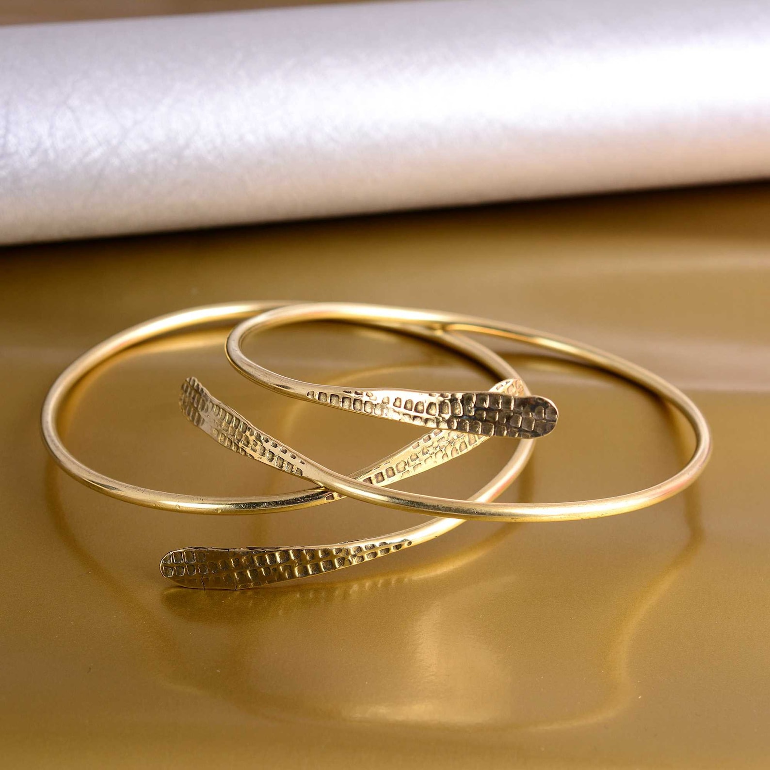 Arm Band-hammered Upper Arm Band - Gold Silver Cuff Bracelet Made of ...