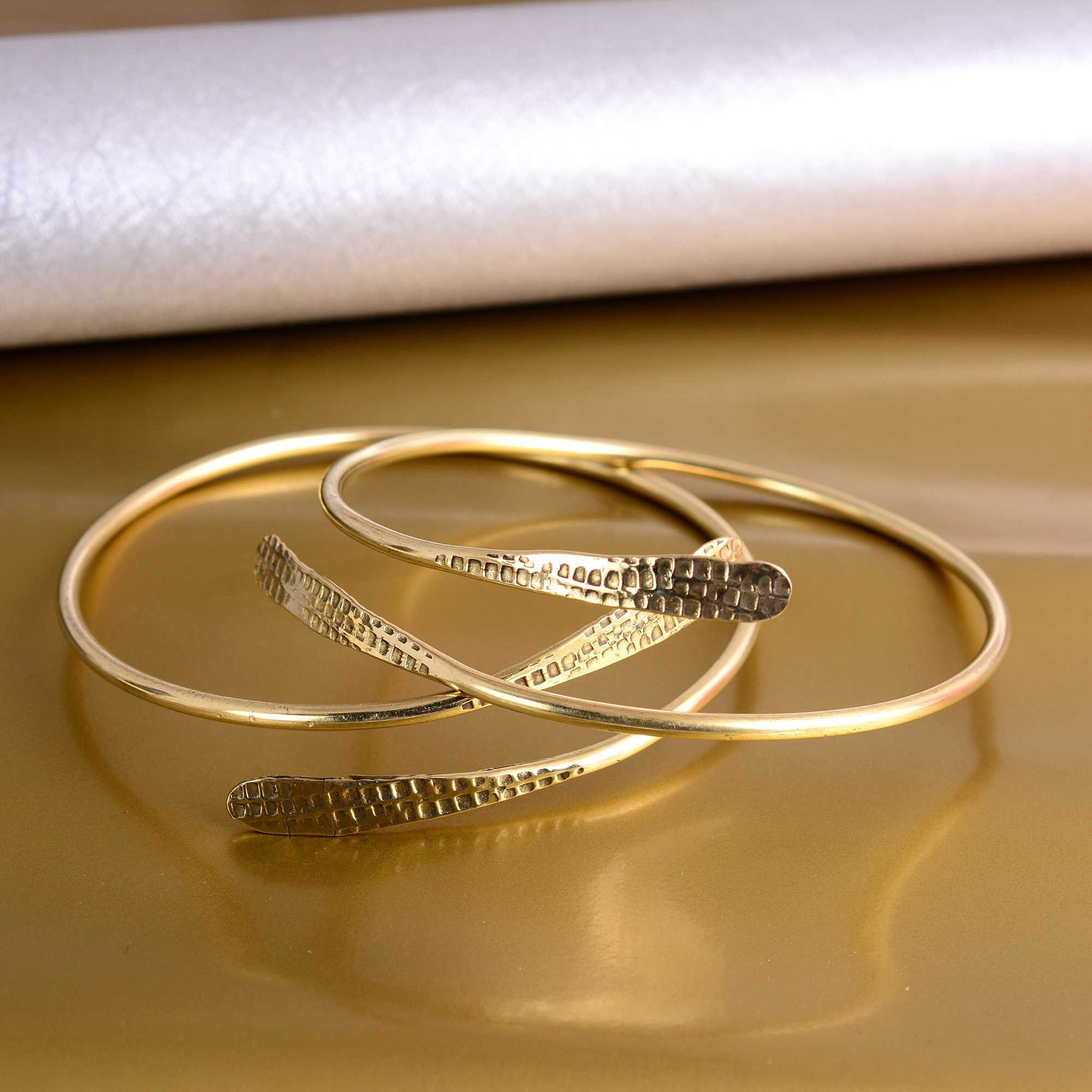 Arm Band-hammered Upper Arm Band - Gold Silver Cuff Bracelet Made of ...