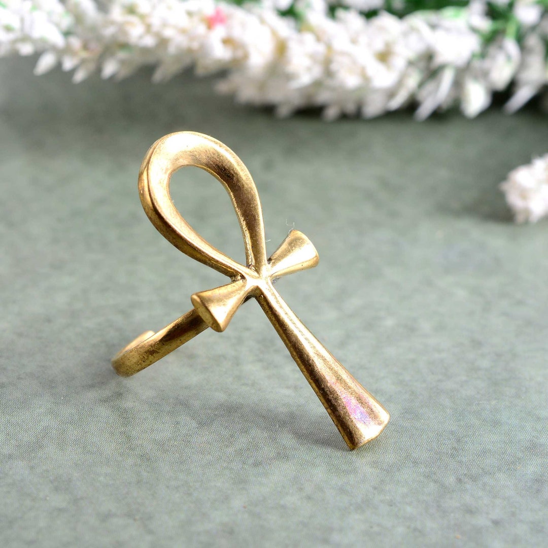 Awesome Ankh Ring, Egyptian Bras Ankh Ring, Amulet Ring, Egyptian Cross ...