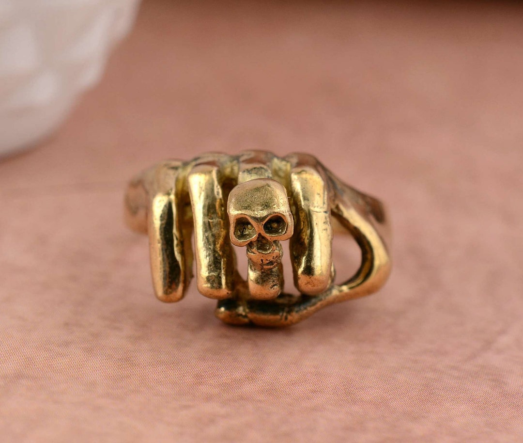 Antique Punch With Skull Ring, Antique Skull Head Ring, Skull Ring ...