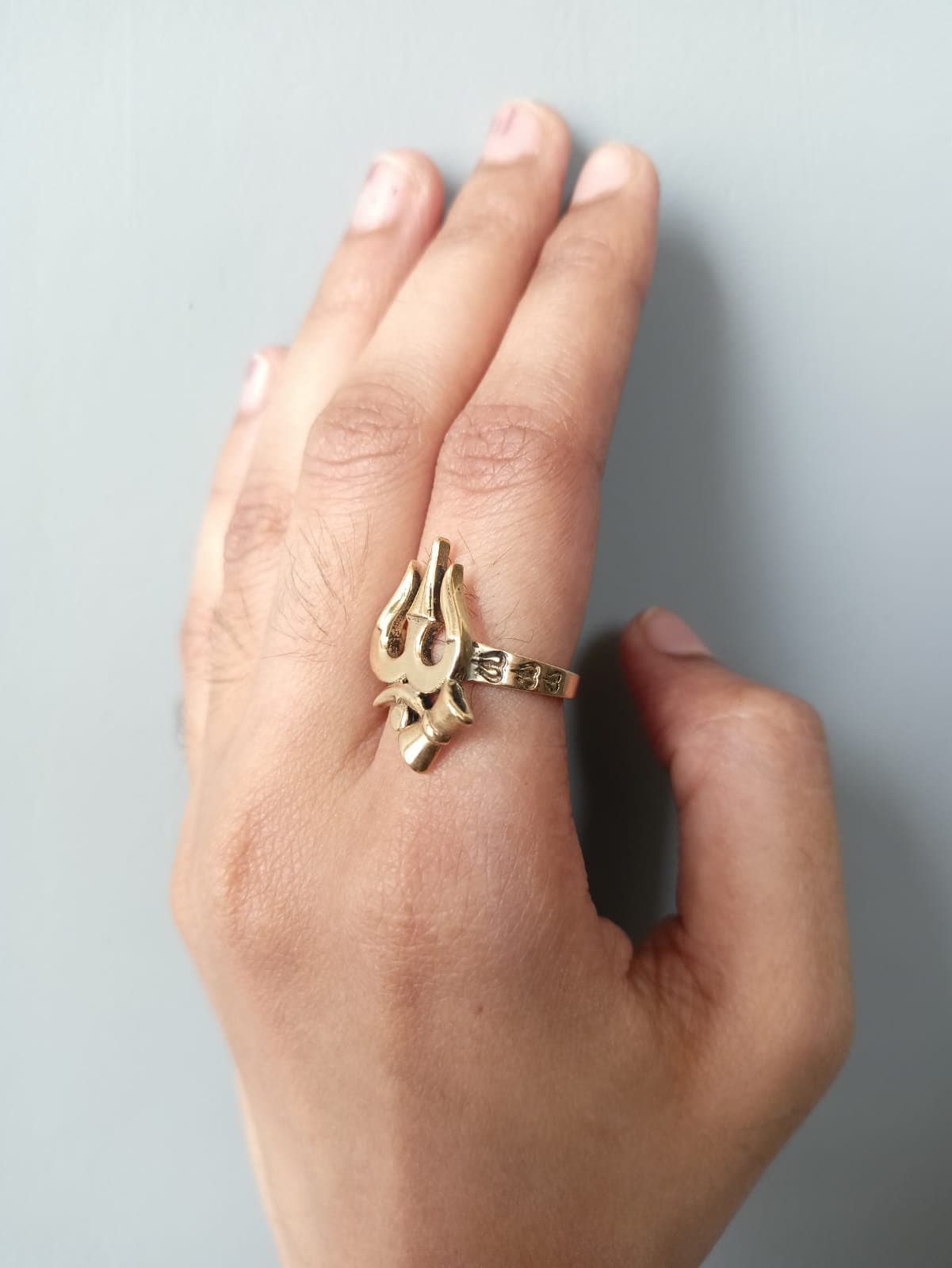 Trident Ring, Lord Shiva Ring, Gold Trident Ring, Statement Ring ...