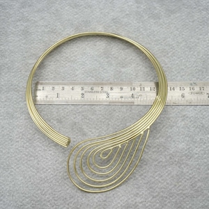 Gold Neck Cuff, Simple Wire Necklace, Gold Rigid Choker, African Cuff ...