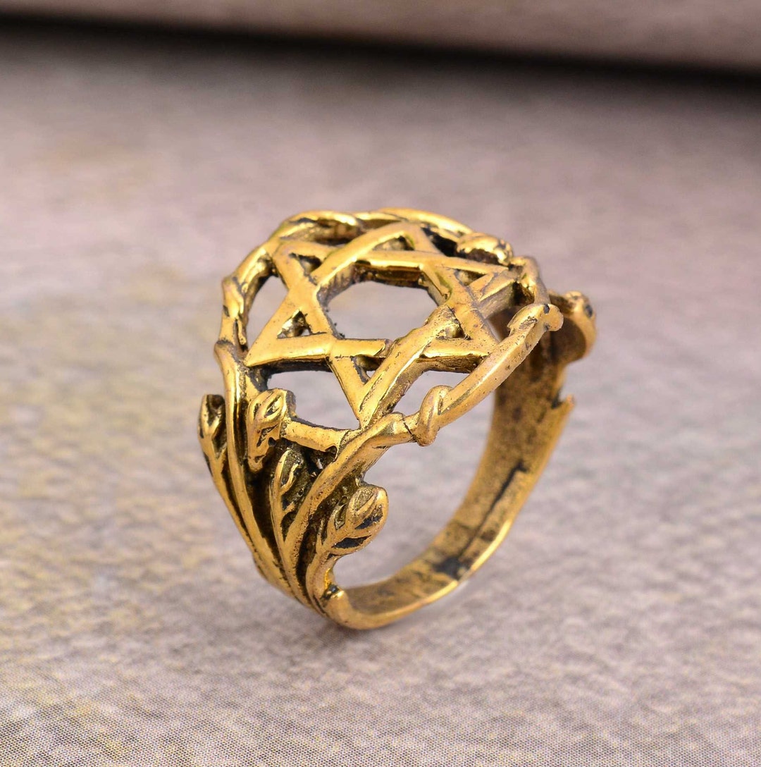 Jewish Star Ring, Star of David Ring, Handmade Jewelry, Gold Jewish ...