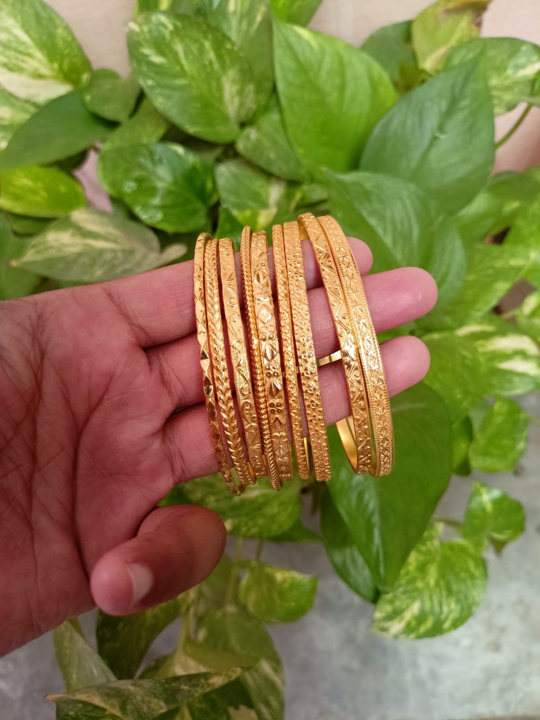Indian Gold Bangle, 14k Gold Filled Bangles, Stacking Gold Bangles for ...